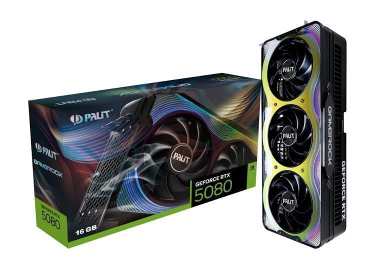 PALiT NVIDIA GeForce RTX 5080 GAMEROCK 16GB GDDR7 Graphics Card ...